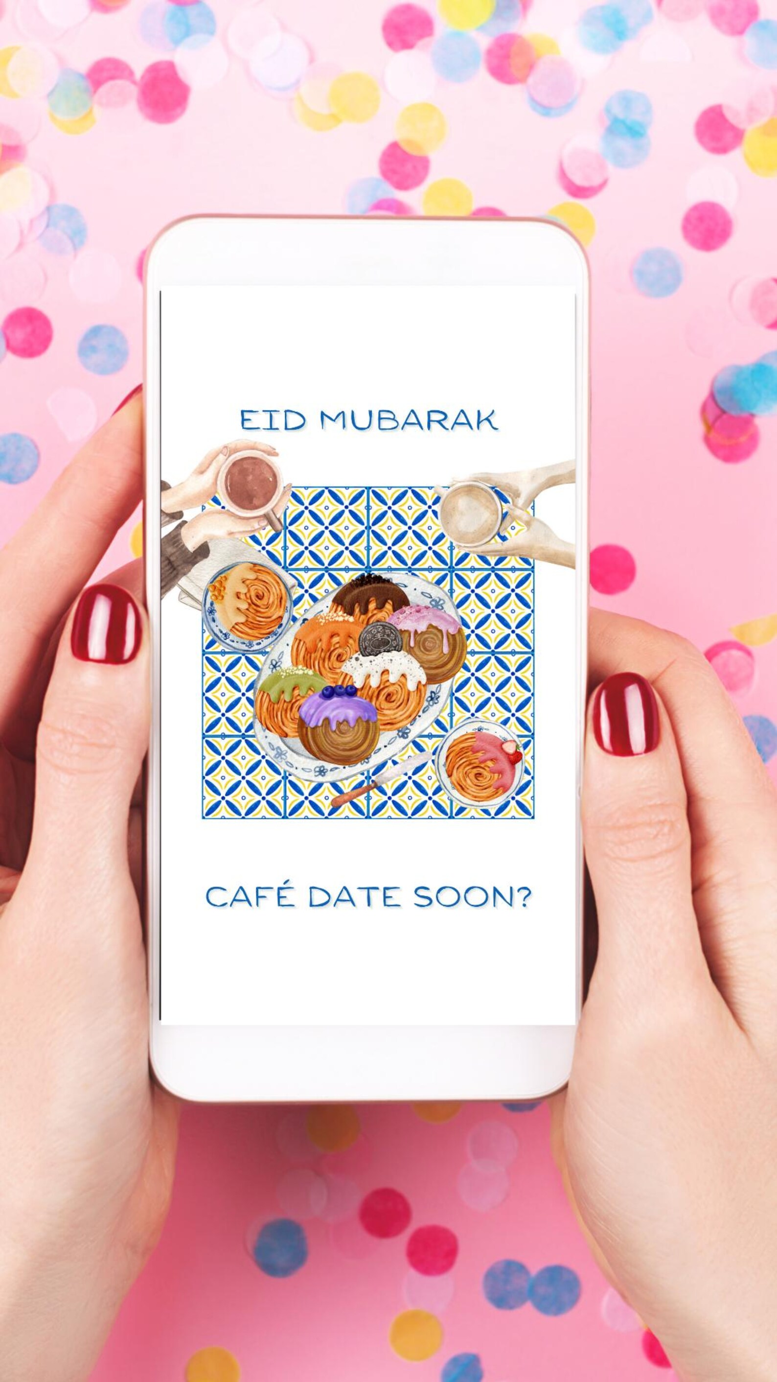 Digital Download Eid Card Set | Eid Coffee Card | Cafe Card | Muslim ...