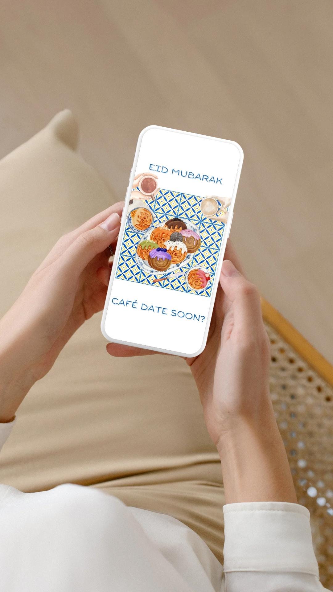 Digital Download Eid Card Set | Eid Coffee Card | Cafe Card | Muslim ...