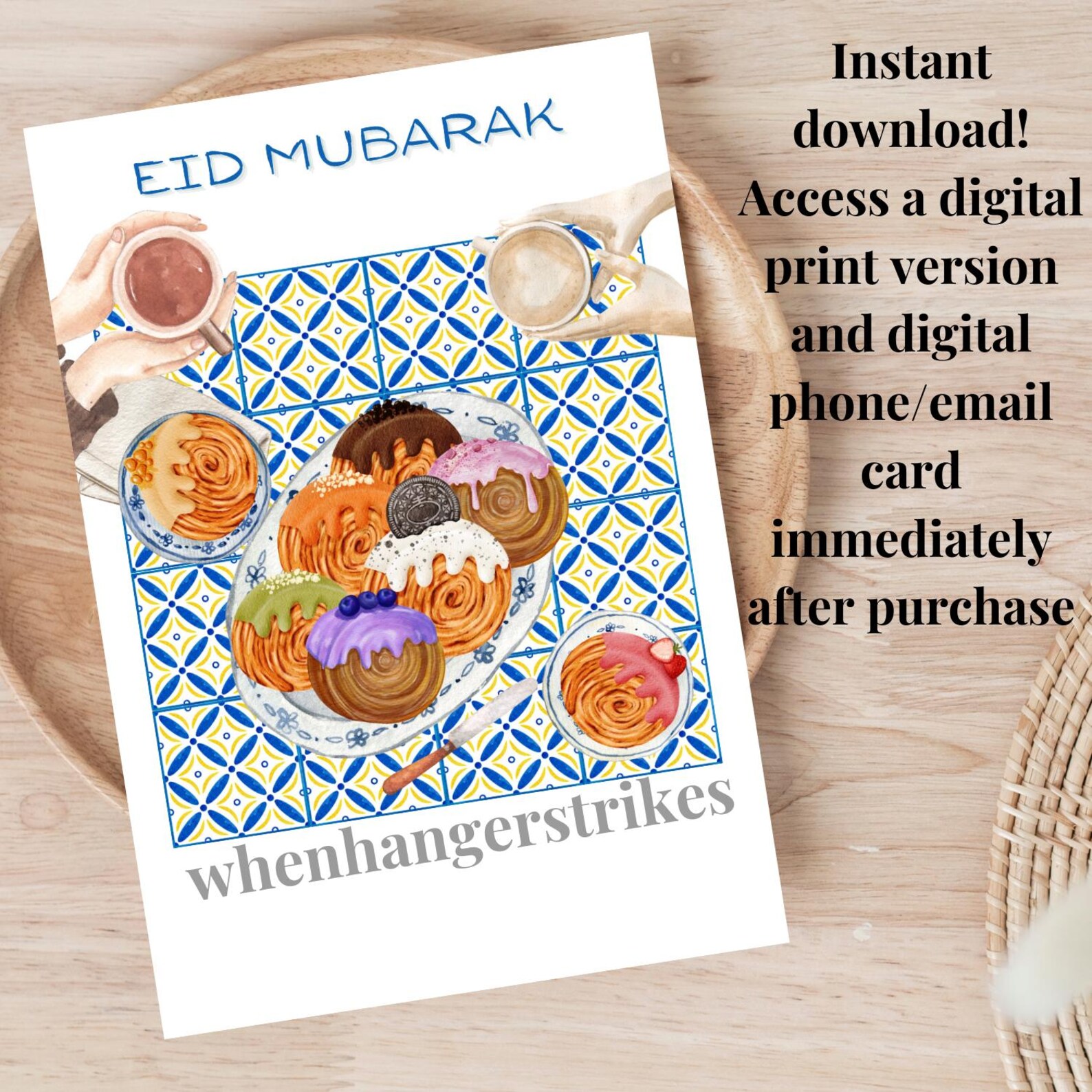 Digital Download Eid Card Set | Eid Coffee Card | Cafe Card | Muslim ...