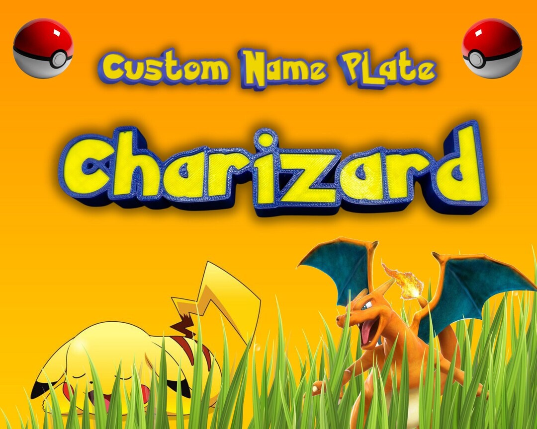 Custom Pokemon Name Plate Pokemon Font Sign for Pokemon Lovers Birthday ...