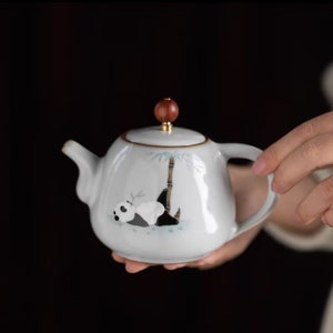 Panda Ceramic Teapotlazy Panda Chinese Tea Set for Tea Lovers - Etsy