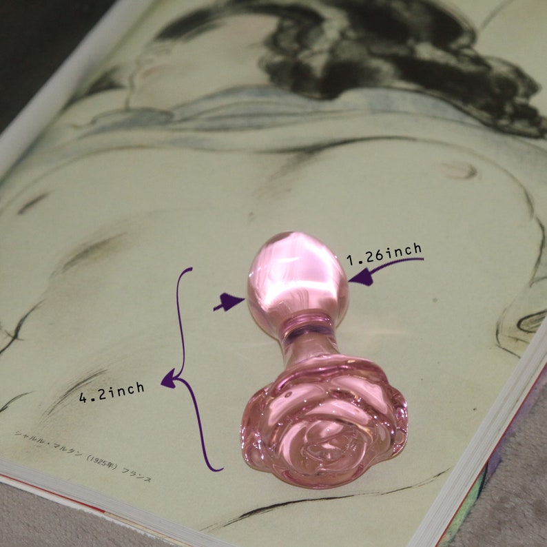 Glass Rose Butt Plug Medium Antibacterial Rose Ddlg Bdsm T