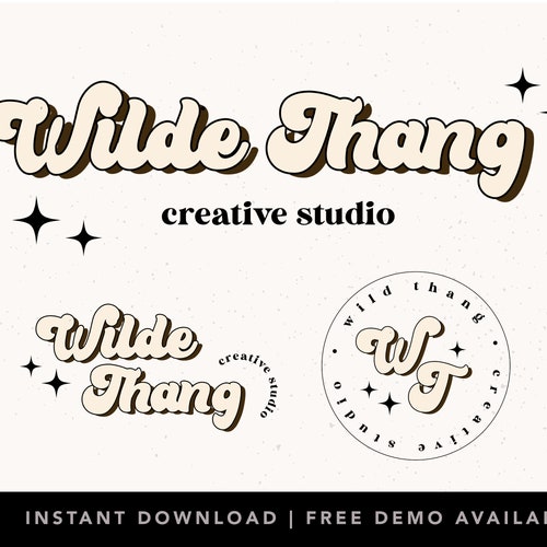 DIY Retro Script Logo Design / Instant Download / Premade - Etsy