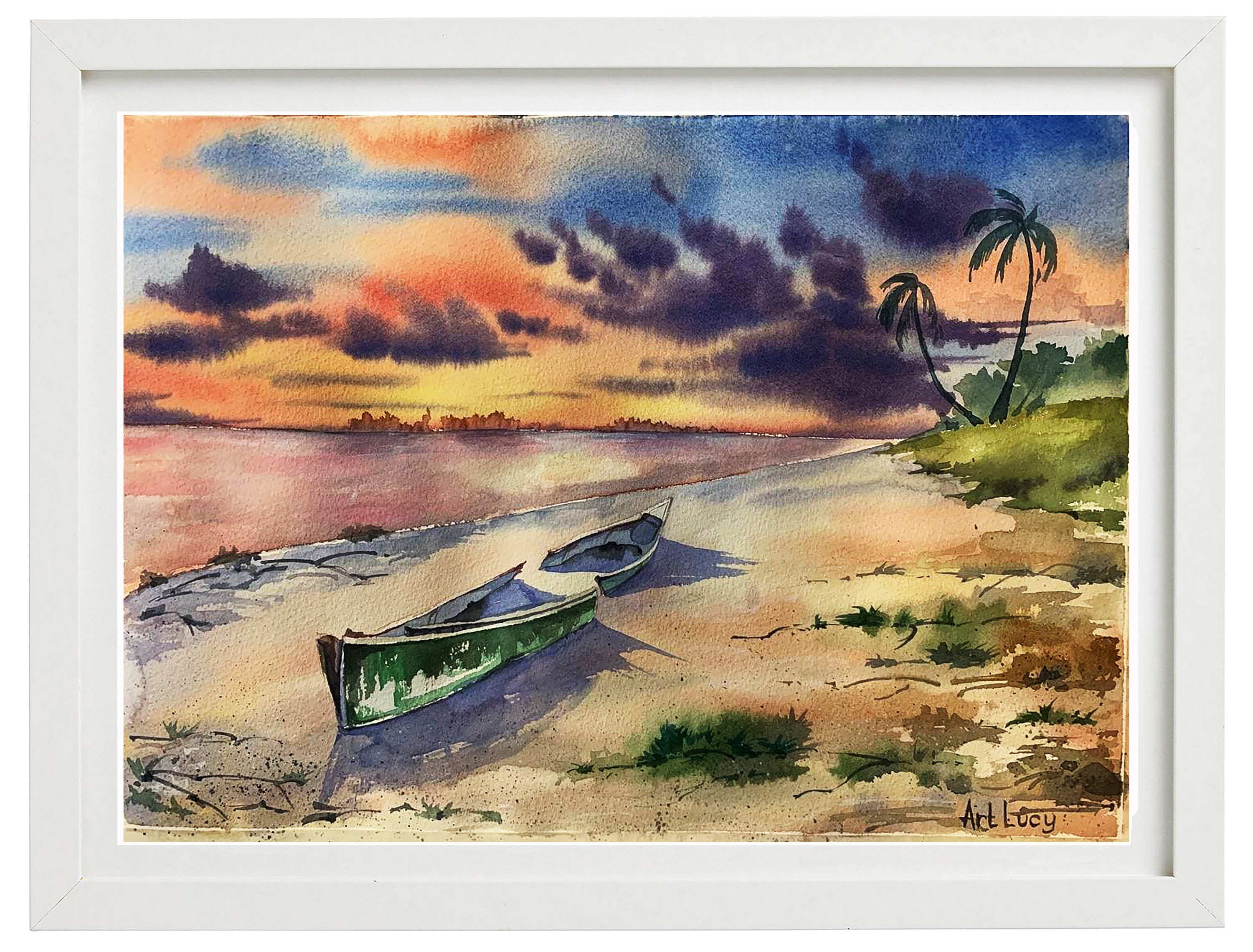 Watercolor Paintings Of Beach Scenes