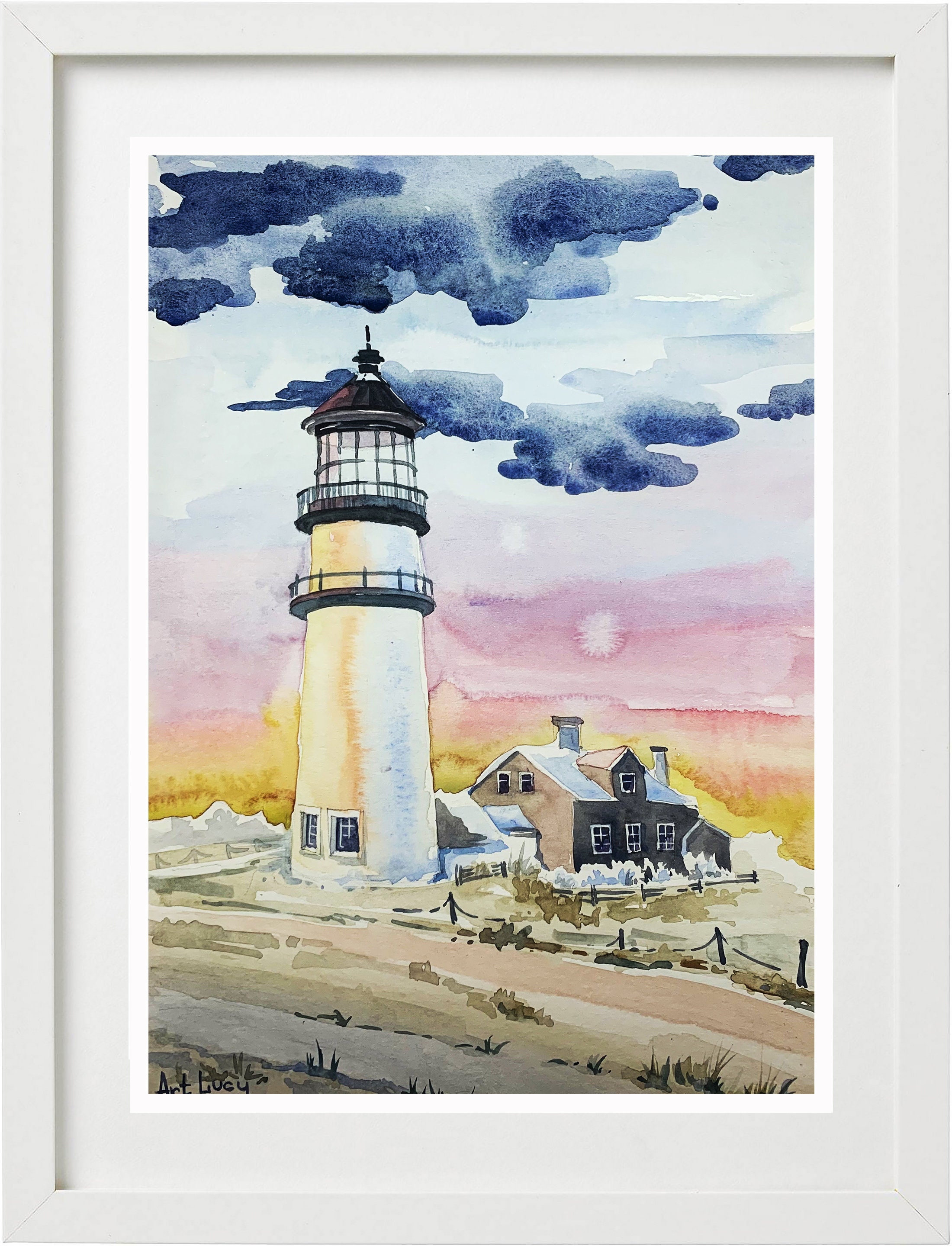 Lighthouse Sunset Paintings