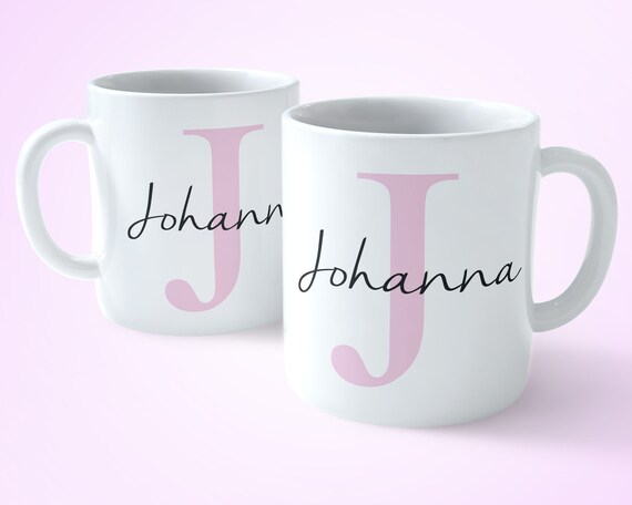 Pink Personalized Name Cup With Name and Letter | Etsy