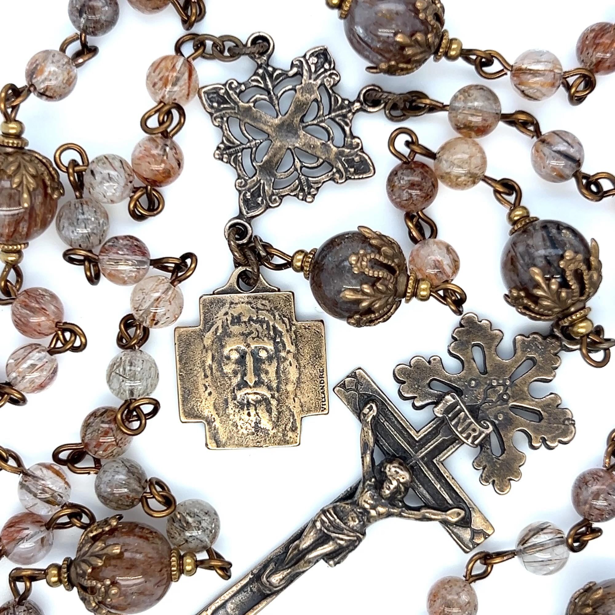 Lotus Resurrection Shroud of Turin Red Rutile Phantom Quartz Bronze ...