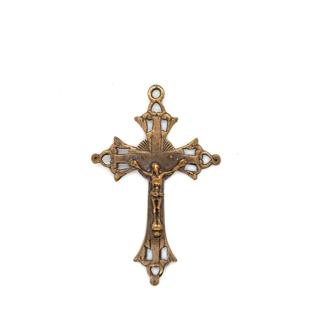 Victorian Crucifix - Sterling Silver or Bronze - Rosary Parts 408 ...