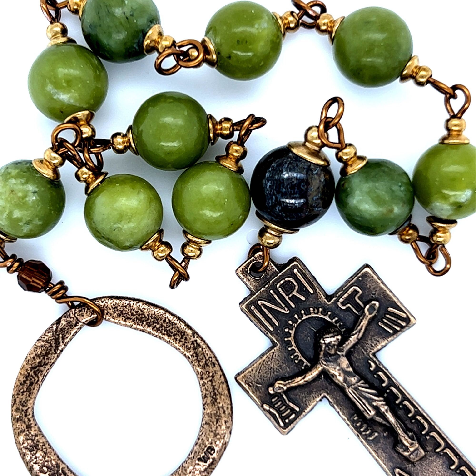 Irish Penal Connemara Marble Gemstone Bronze 1 Decade Tenner - Etsy