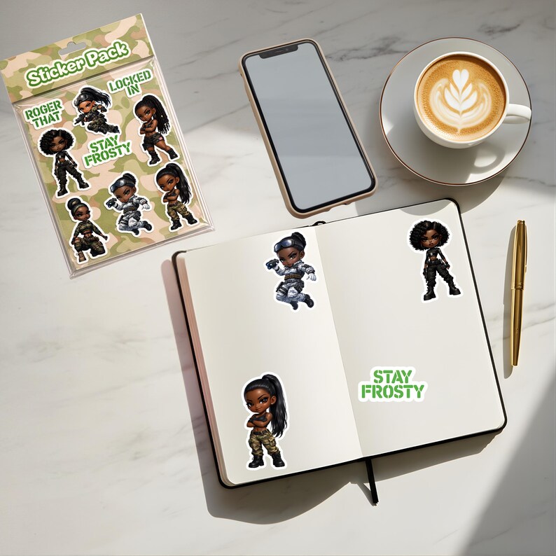 Military Baddies Sticker Pack PNG, Black Girl Army Clipart Bundle - Etsy