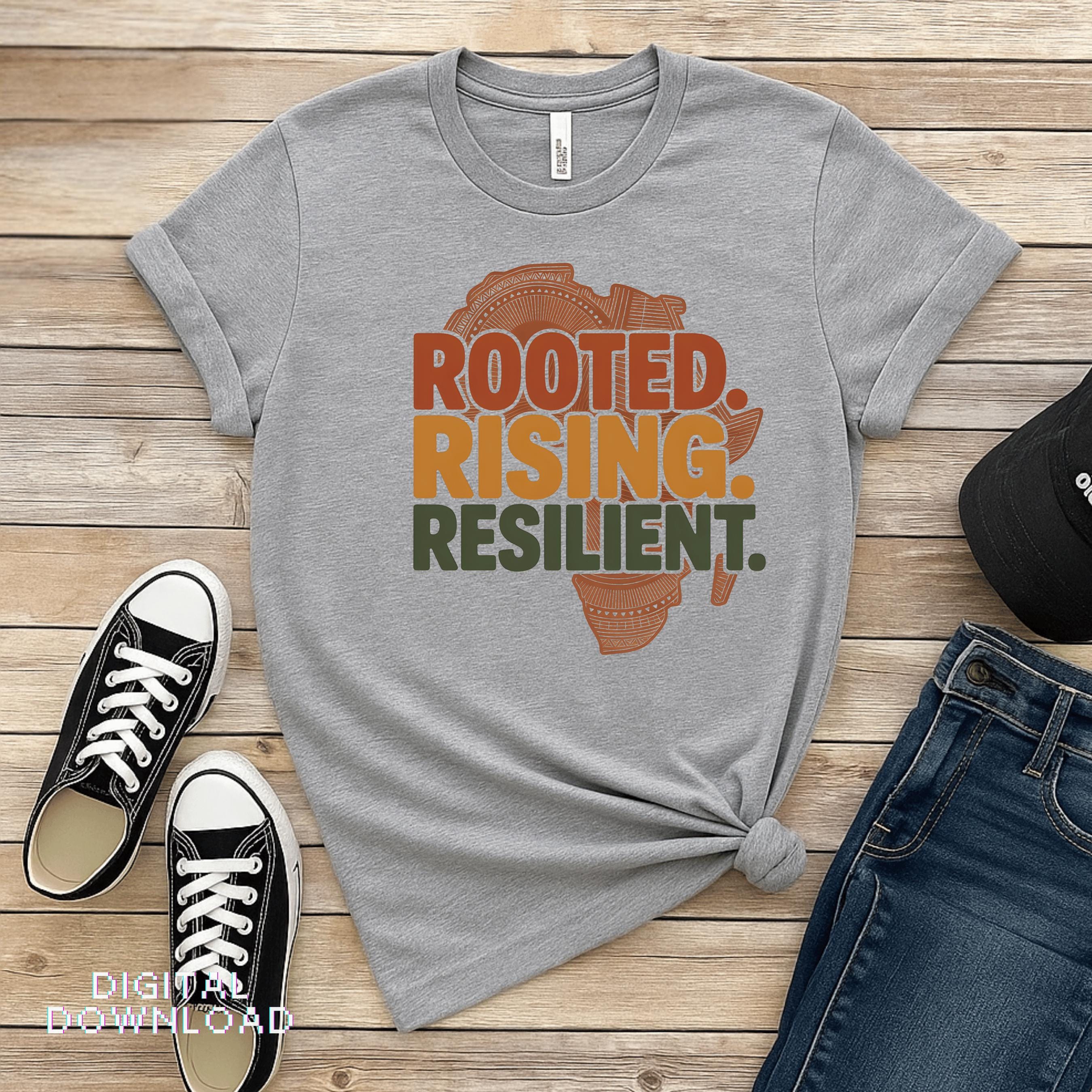 Rooted Rising Resilient PNG, Black History Month Afrocentric Art - Etsy