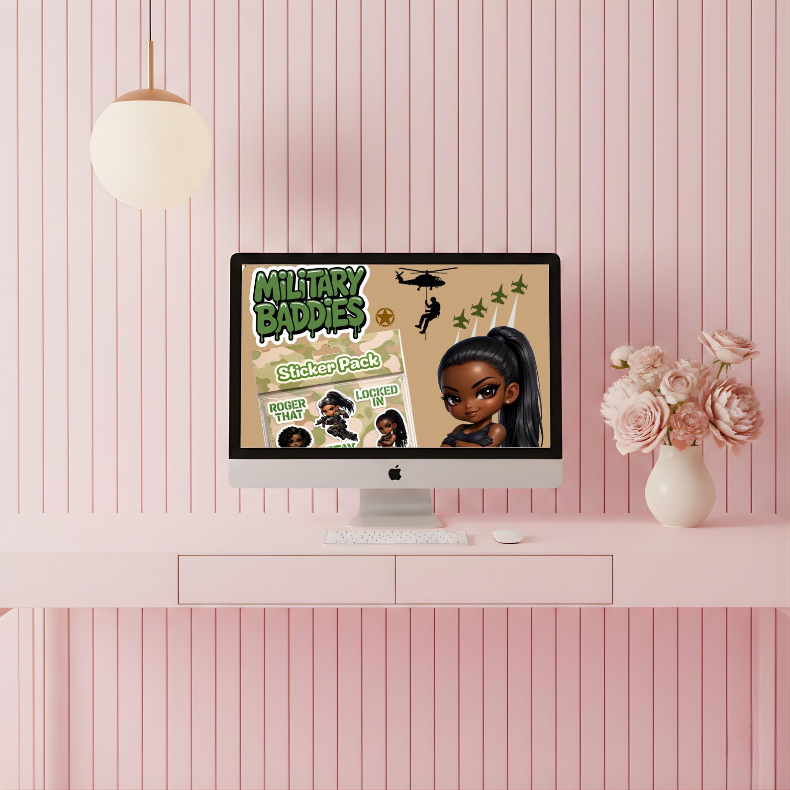 Military Baddies Sticker Pack PNG, Black Girl Army Clipart Bundle - Etsy