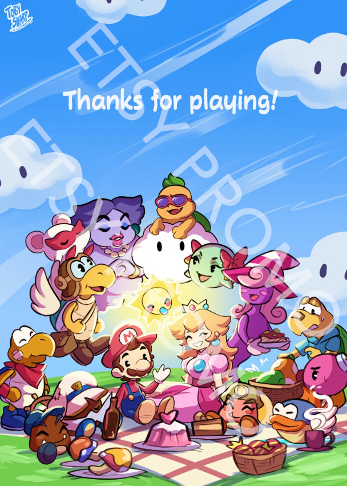 11x17 Paper Mario Poster Print - Etsy