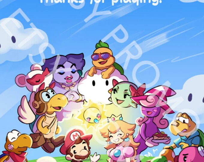 11x17 Paper Mario Poster Print - Etsy