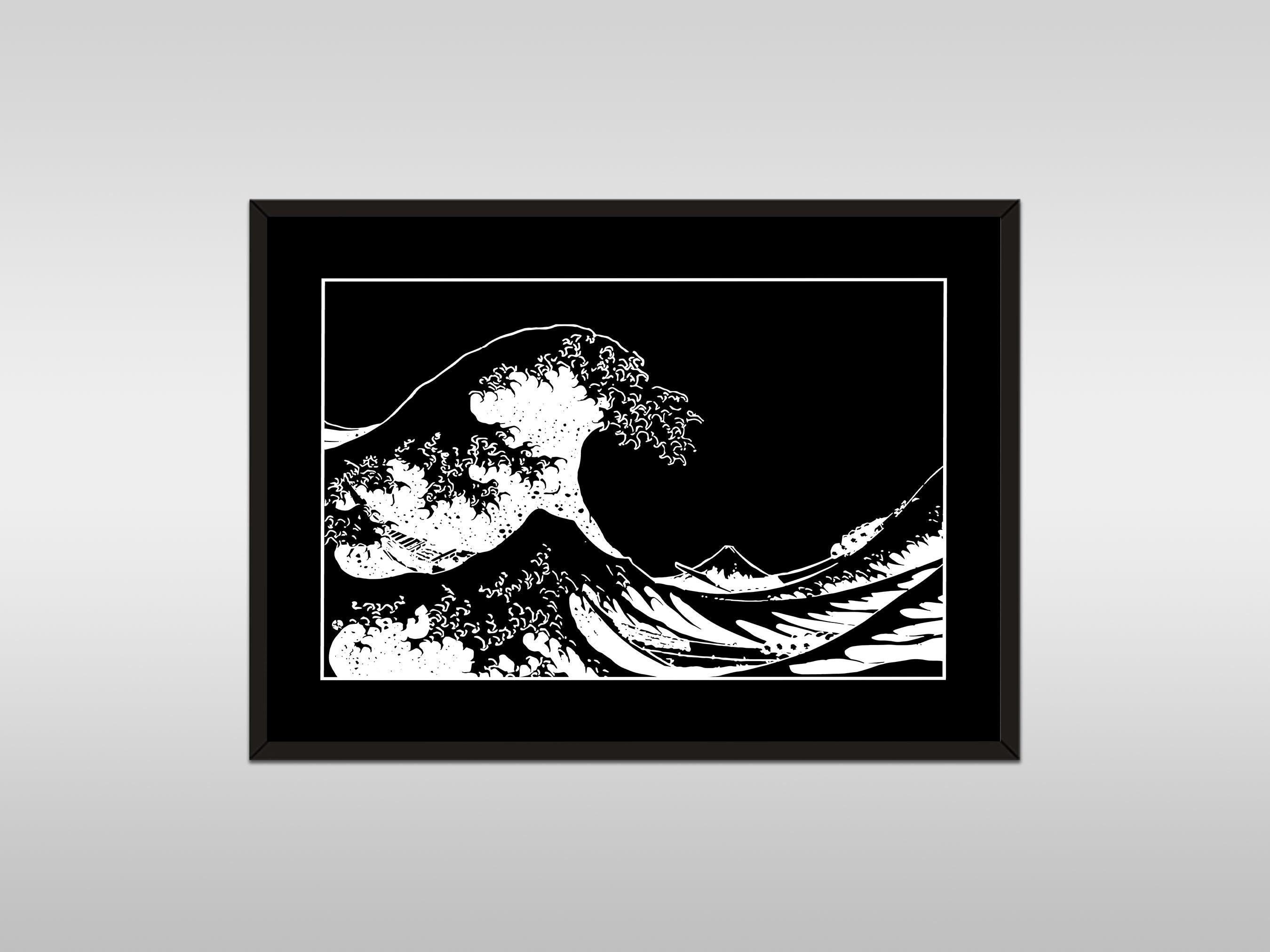The Great Wave Off Kanagawa Black And White