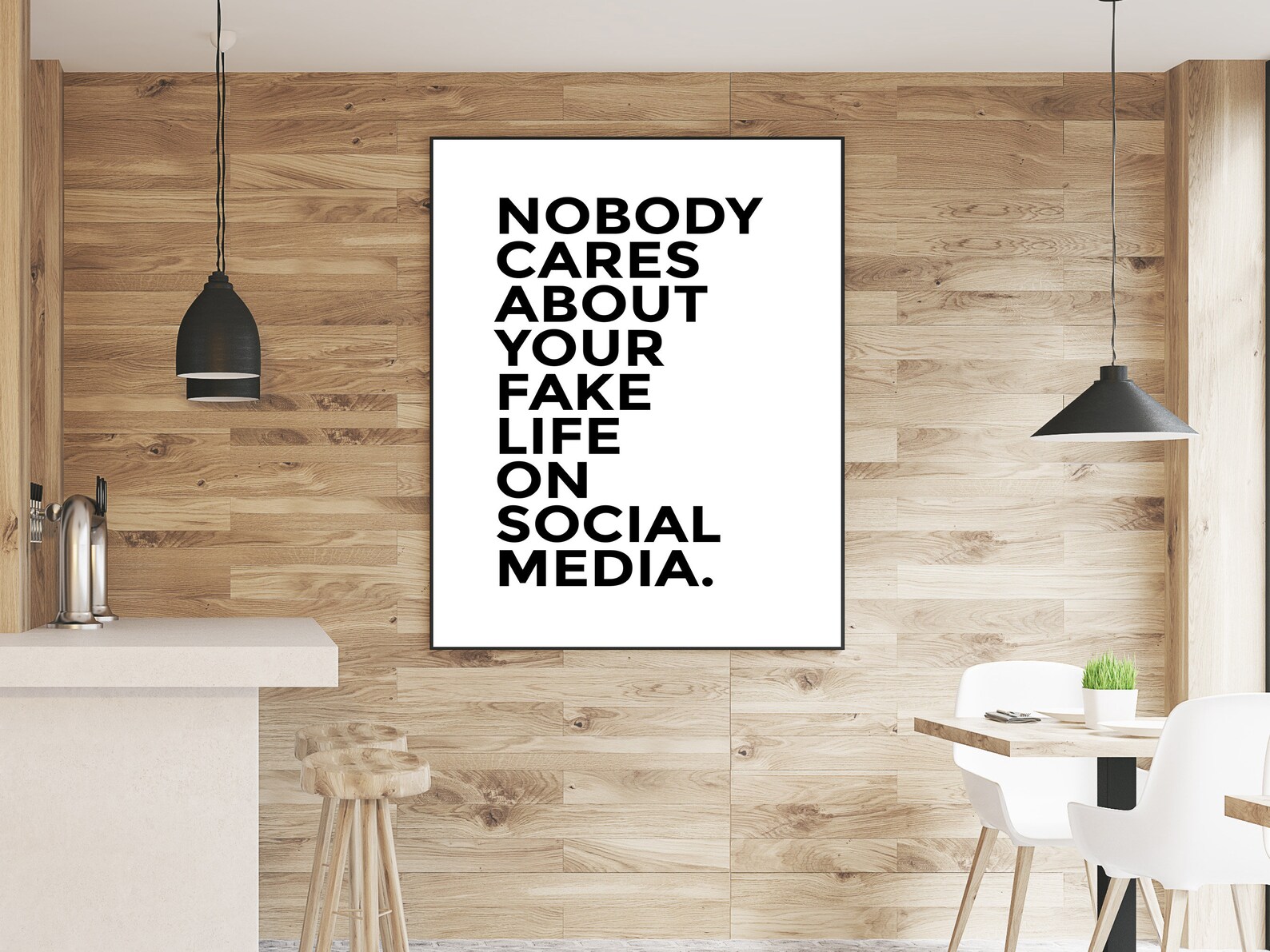Nobody Cares About Your Fake Life on Social Media Wall Art, Social ...