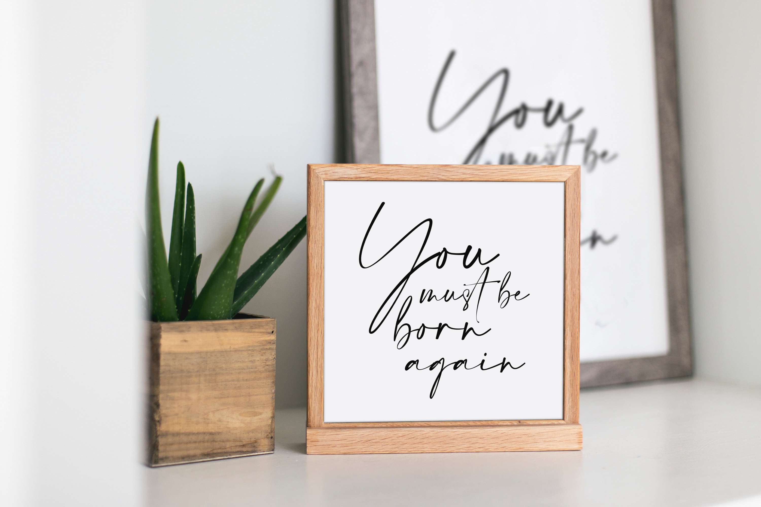 You Must Be Born Again John 3:3 Christian Inspired Bible Verse Print ...