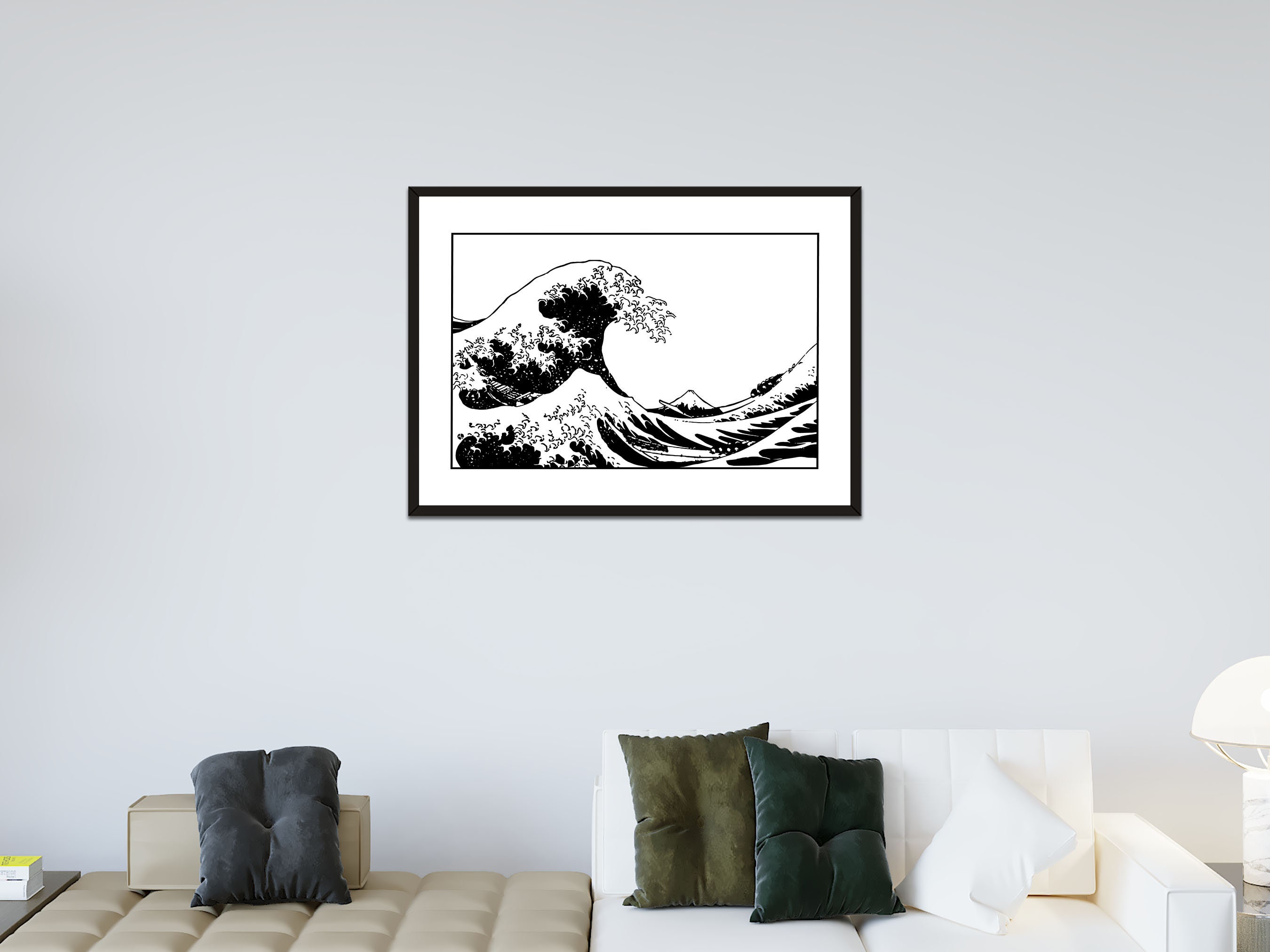 Black Great Wave Kanagawa Wall Art, Japanese Aesthetic Print, Great ...