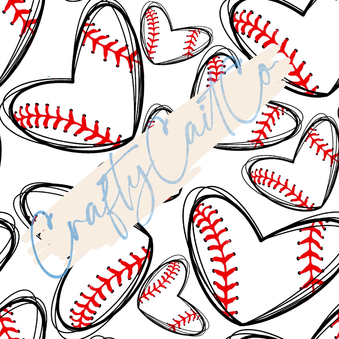 Baseball Hearts Seamless Pattern - Etsy