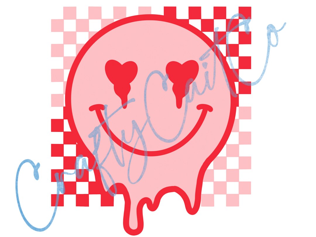 Valentine Smile PNG | Heart Eyes Smile PNG | Checkered Smile PNG - Etsy