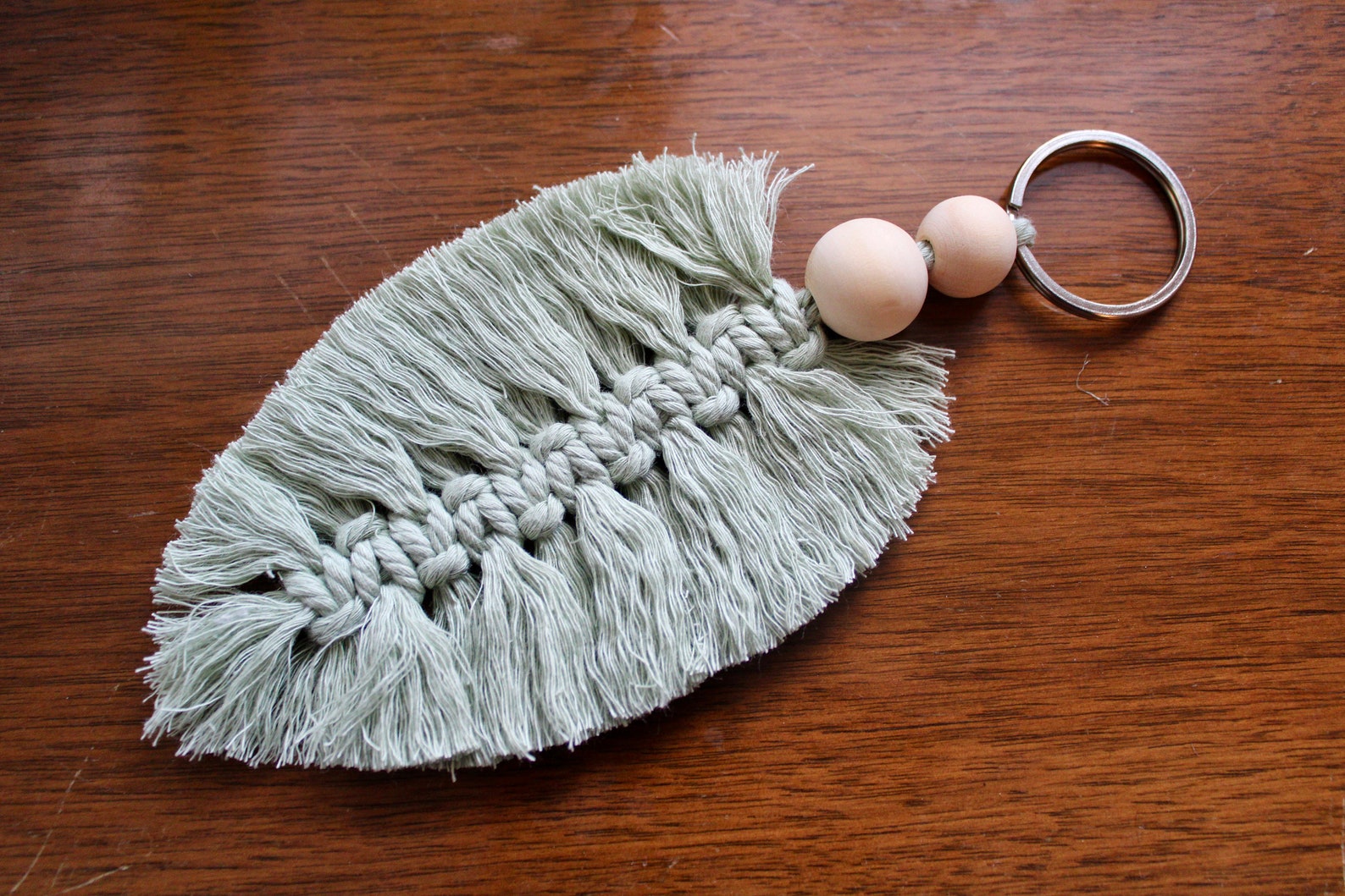 Feather Leaf Macrame Keychain Accessoryfree Shippingkeyring - Etsy