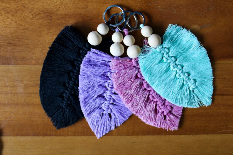 Feather Leaf Macrame Keychain Accessoryfree Shippingkeyring - Etsy