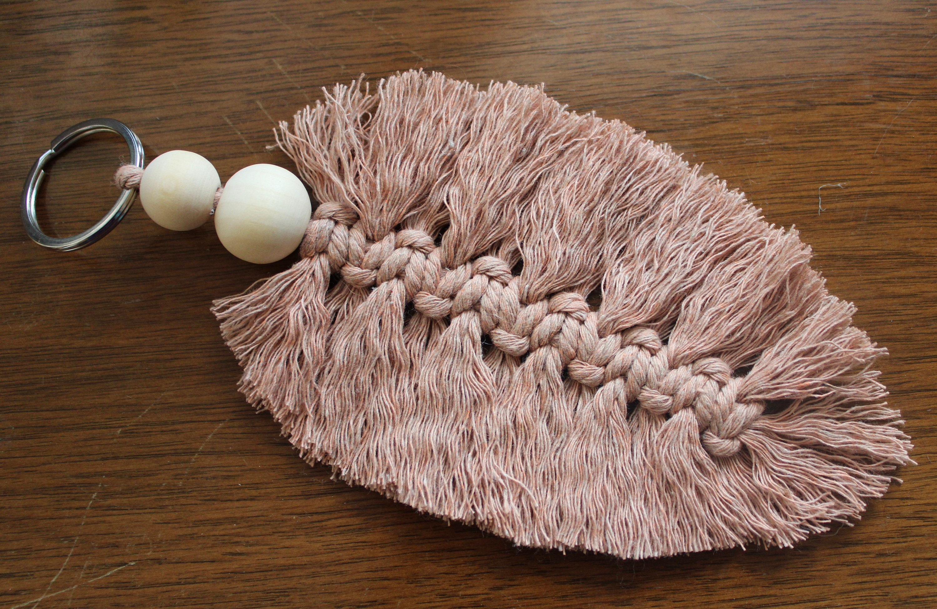 Feather Leaf Macrame Keychain Accessoryfree Shippingkeyring - Etsy