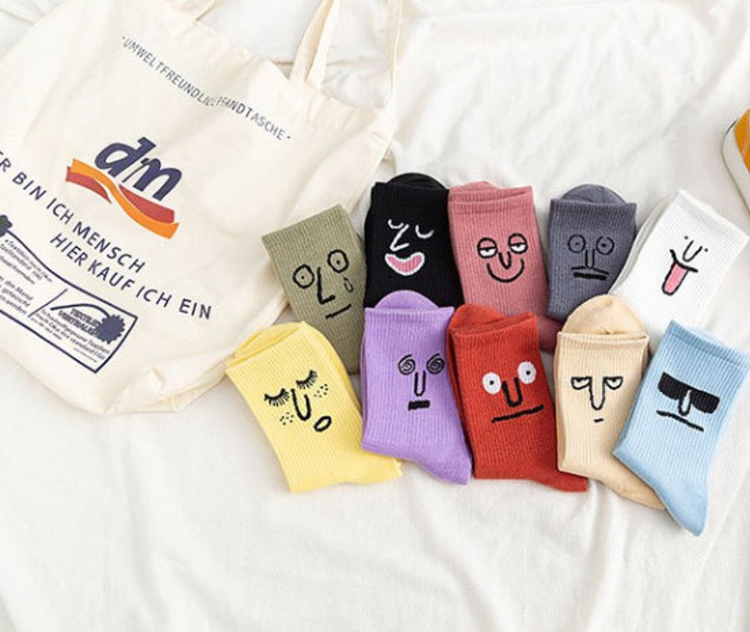 Funny Face Socks Emoji Face Socks Girls Socks Gift Socks - Etsy