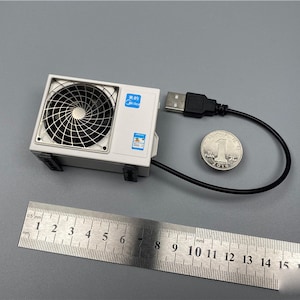 1:12 Dollhouse Miniature Mini Simulation Rotatable Air Conditioner ...