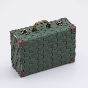 1:6 Dollhouse Miniature Mini Simulation Suitcase Retro Woven Handbag ...