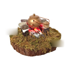 1:12 Dollhouse Miniature Mini Simulation Wooden Bonfire/hanging Furnace ...