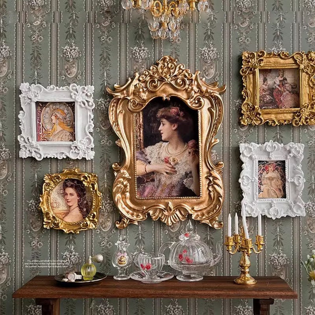 1/12 Dollhouse Miniature Mini Simulation European Style Retro Gold ...