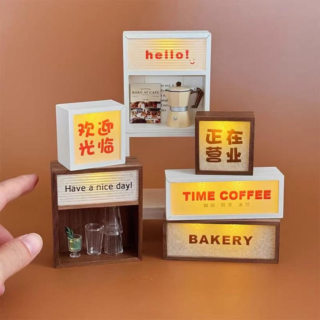 1:6 Scale Dollhouse Miniature Mini Simulation Signboard Light Box/shop ...