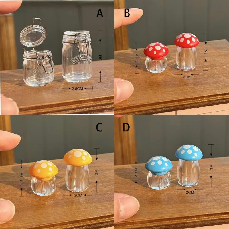 1:6 Scale Miniature Jars - Dollhouse Kitchen Accessories - Etsy