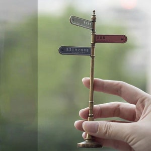 Dollhouse Miniature Street Sign: Vintage Metal Road Sign Model - Etsy