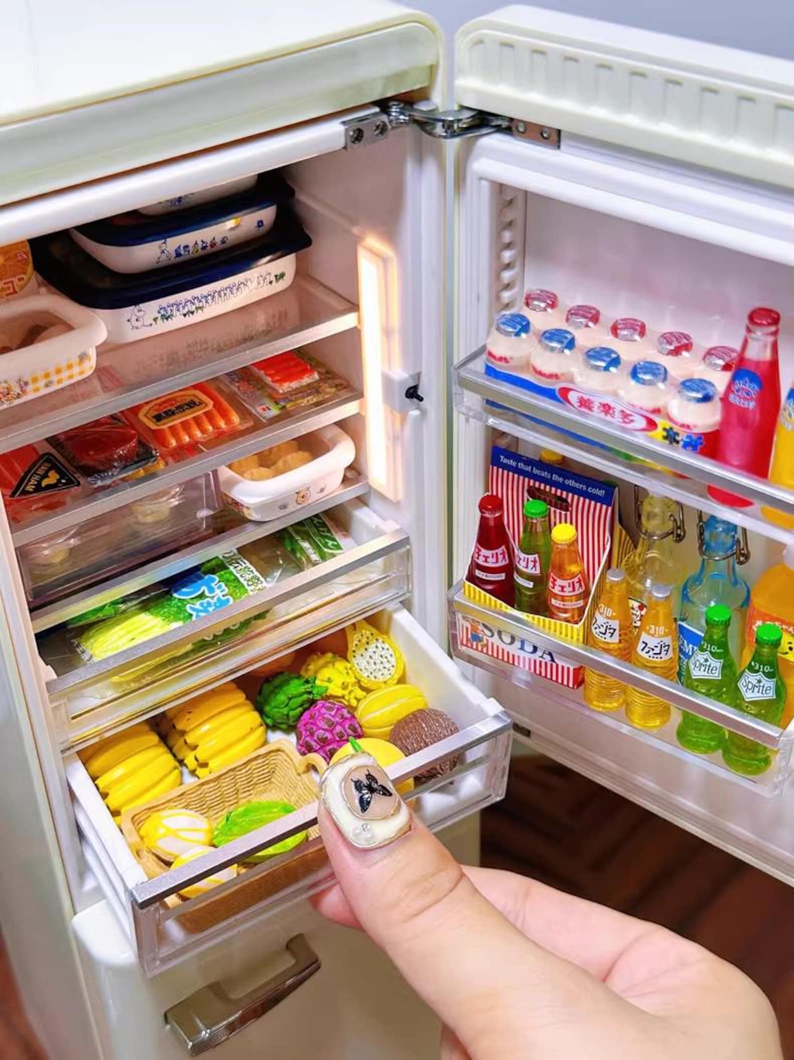 1:6 Scale Dollhouse Miniature Mini Simulation Fanta Sprite Fruit Juice ...