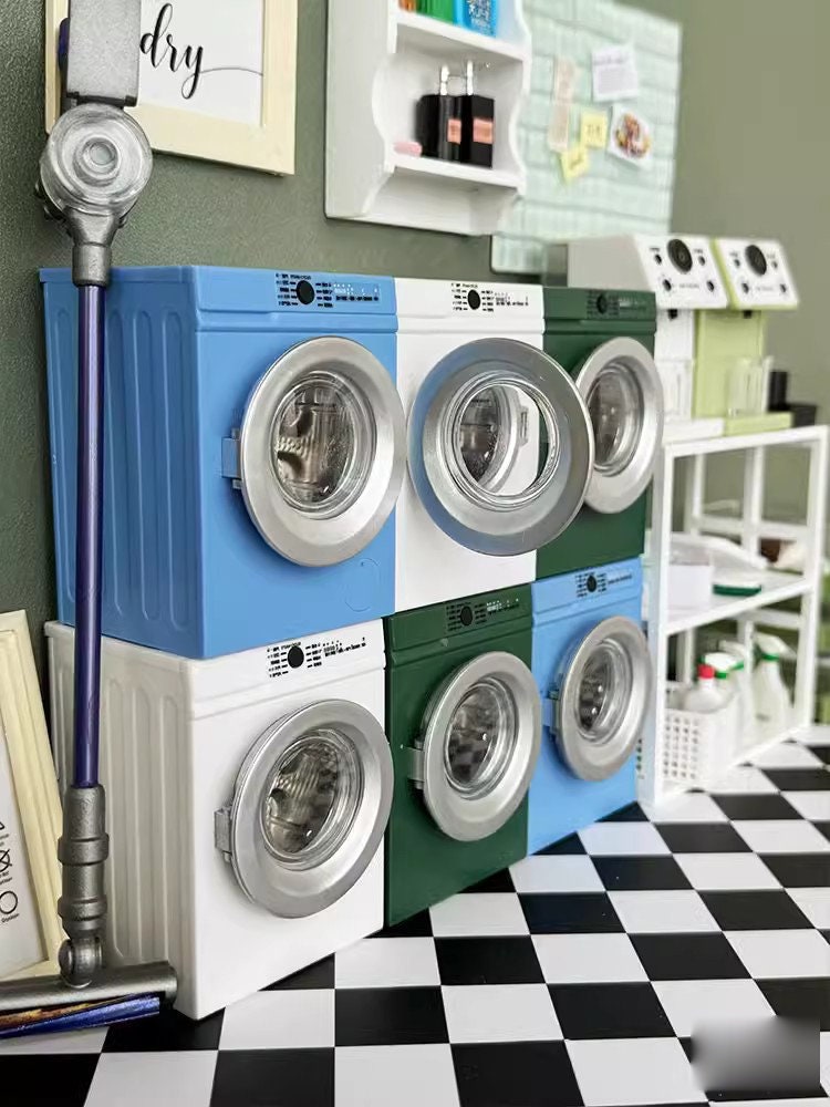 Dollhouse Miniature Washing Machine: 1/6, 1/12 Scale Model - Etsy