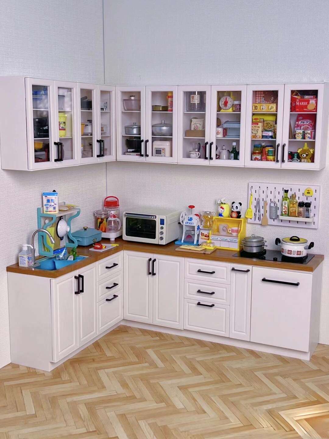 1:6 Dollhouse Miniature Mini Simulation Kitchen Cupboard/wall Cabinet ...