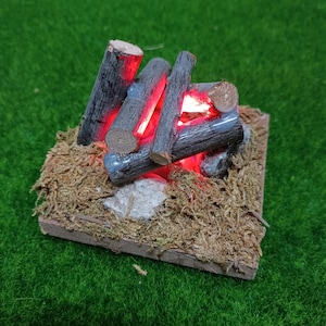 1:12 Dollhouse Miniature Mini Simulation Wooden Bonfire/hanging Furnace ...