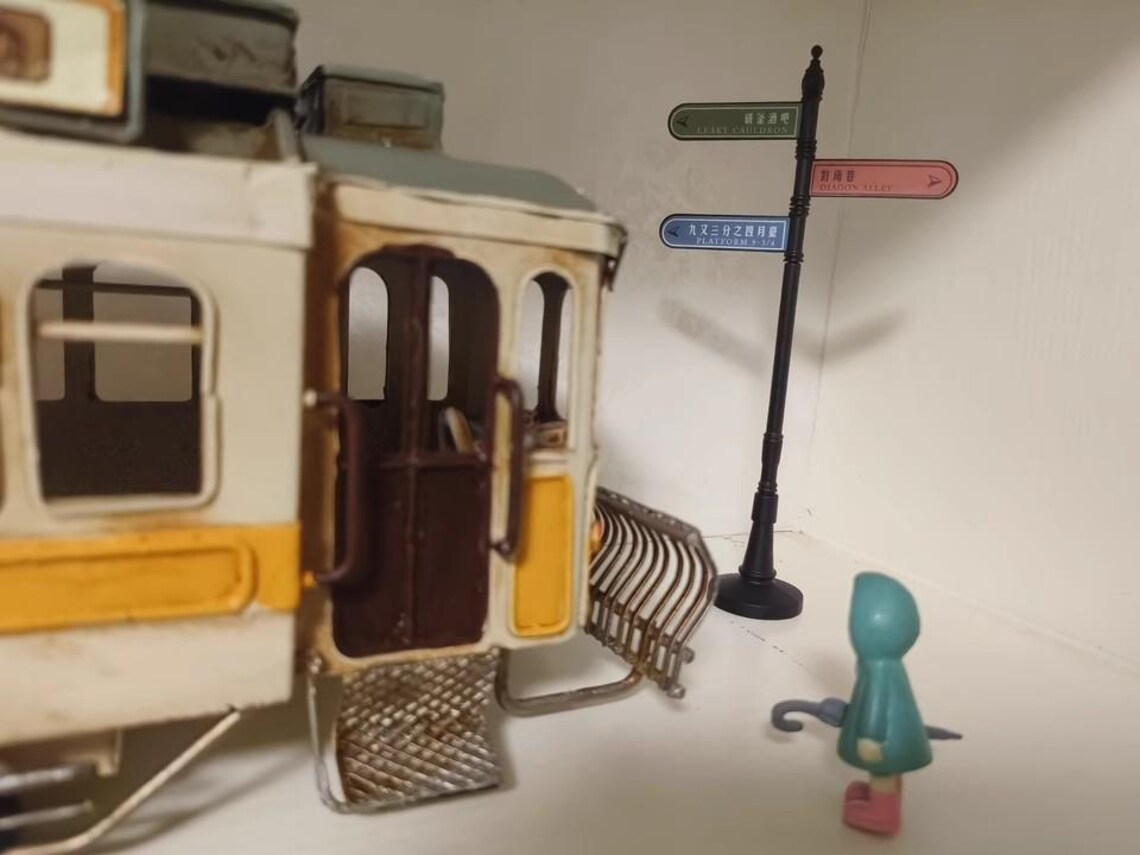 Dollhouse Miniature Street Sign: Vintage Metal Road Sign Model - Etsy