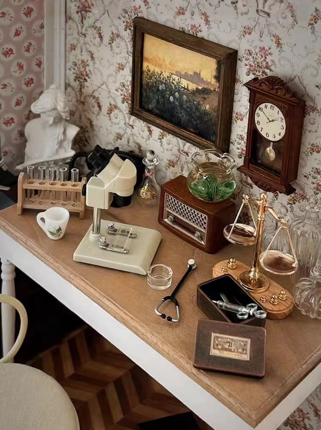 1:6 Dollhouse Miniature Mini Simulation Scientist Laboratory Workbench ...