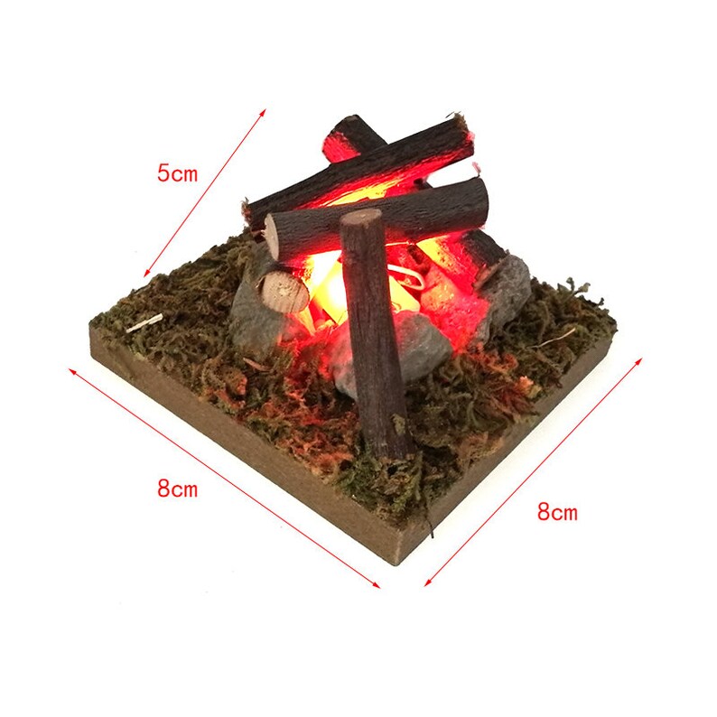 1:12 Dollhouse Miniature Mini Simulation Wooden Bonfire/hanging Furnace ...