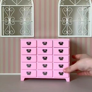 1:6 Dollhouse Miniature Mini Simulation Metal 15-compartment Chest of ...