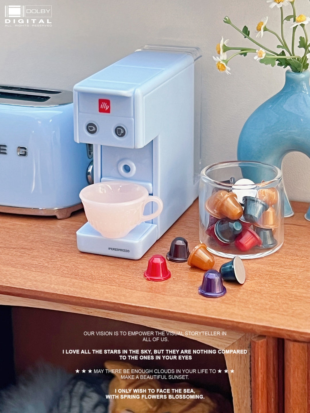 1:6 Dollhouse Miniature Capsule Coffee Machine, BJD Blythe Kitchen ...