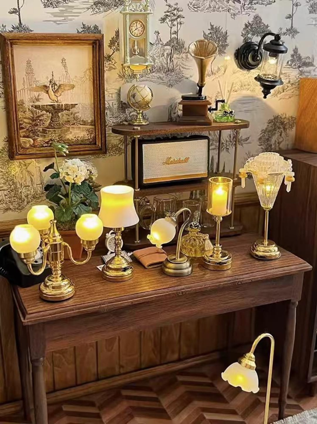 Dollhouse Miniature LED Lamp: 1/6, 1/12 Scale Alloy Model - Etsy