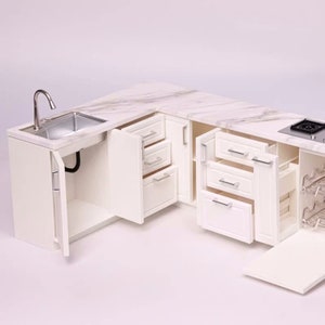 1:6 Dollhouse Miniature Mini Simulation Kitchen Cupboard/wall Cabinet ...