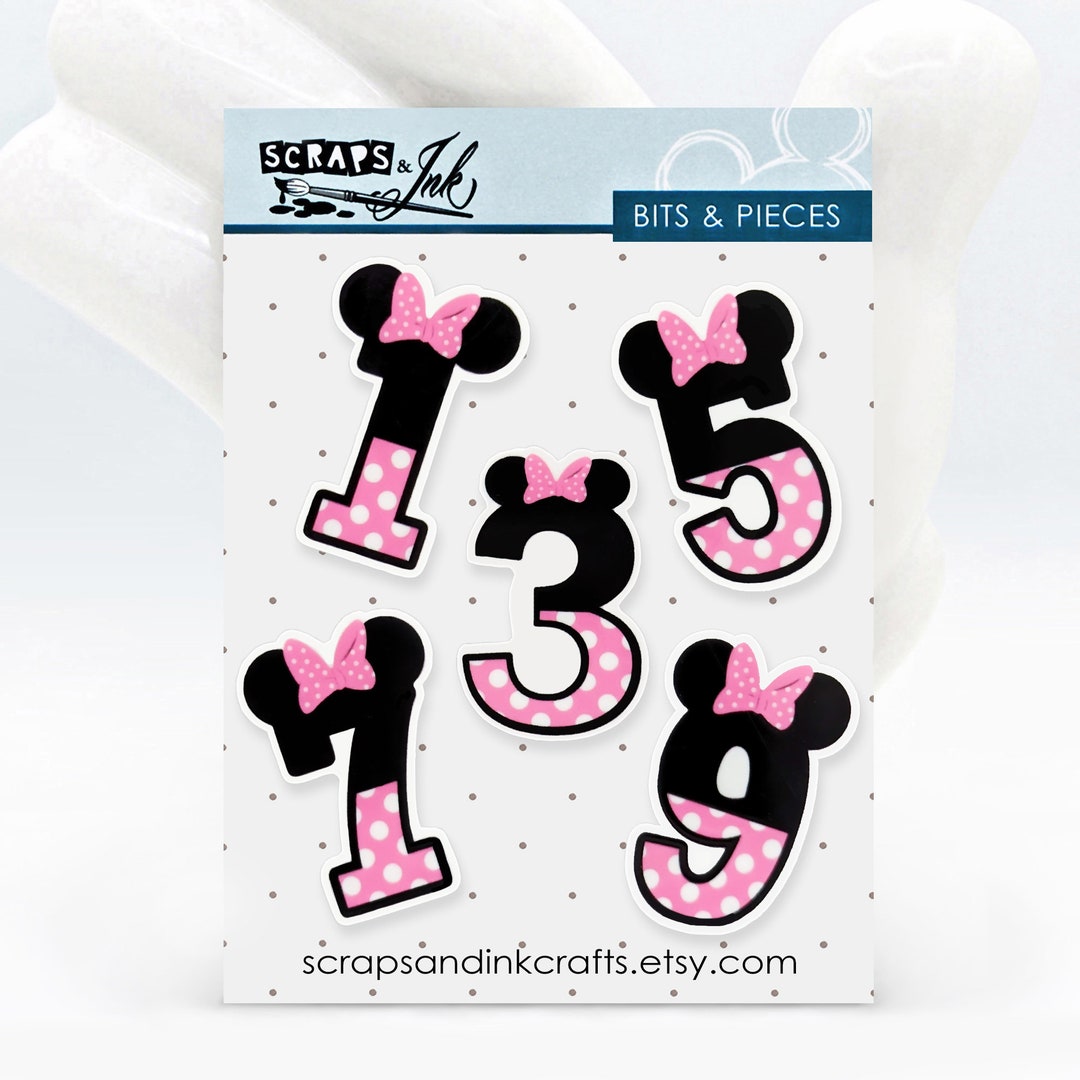 MINNIE NUMBERS/ODD Set of 5 Printed Acrylic (planar Resin ...