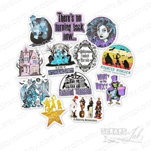 HAUNTED MANSION STICKERS Set #3 Set of 12 Water-resistant Stickers for ...