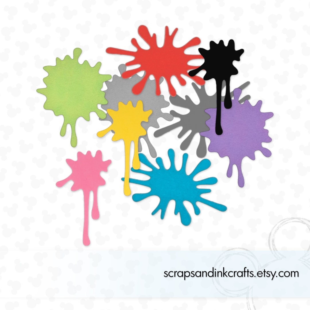 PAINT SPLATTERS Cutting Die Set of 3 for Disney-themed Papercrafts ...