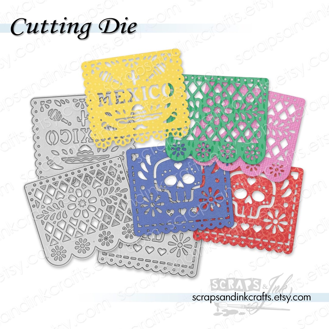 MEXICAN PAPEL PICADO (perforated Paper Banners) *exclusive! Set of 3 ...